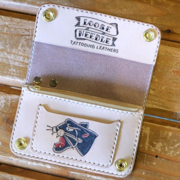 LOOSE NEEDLE Tattooing Leathers ルーズニードルタトゥーイングレザーズ【MIDLE TRUCKER WALLET ...