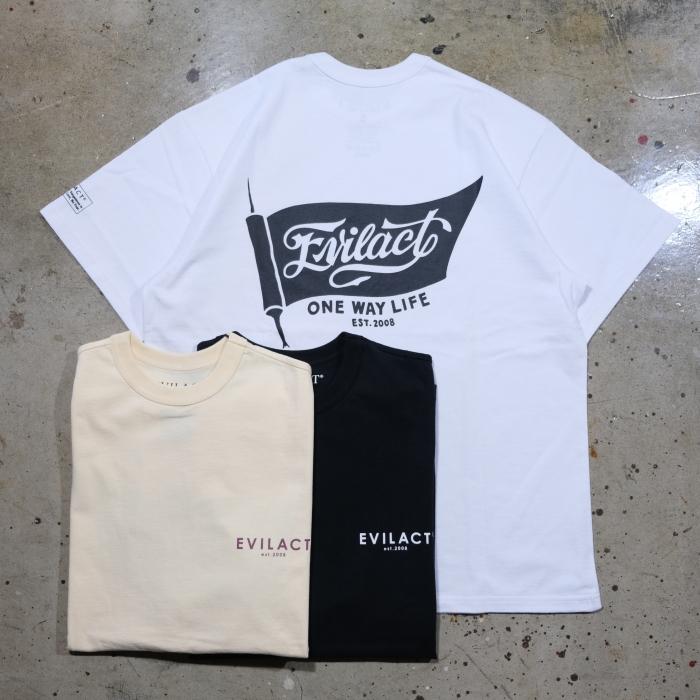 EVILACT イーブルアクト【EA25-ACT1-T04】【FLAG SS】フラッグロゴTシャツ 半袖 ヘビーウェイト コットン100％ : LAHAINA - 通販 - Yahoo!ショッピング