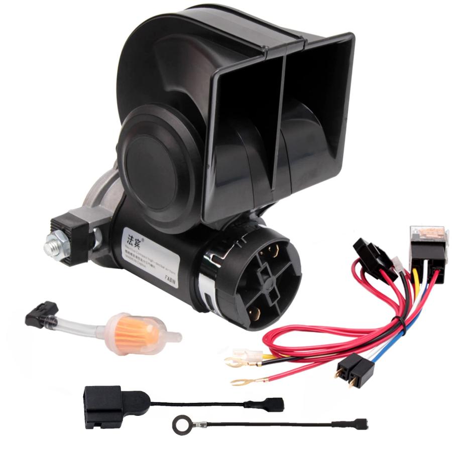 FARBIN カタツムリのホーン エアホーンキット コンプレッサー付き 配リレーとハーネスを 12V 125db 大音量カーホーン トレイン : ララショップ - 通販 - Yahoo!ショッピング