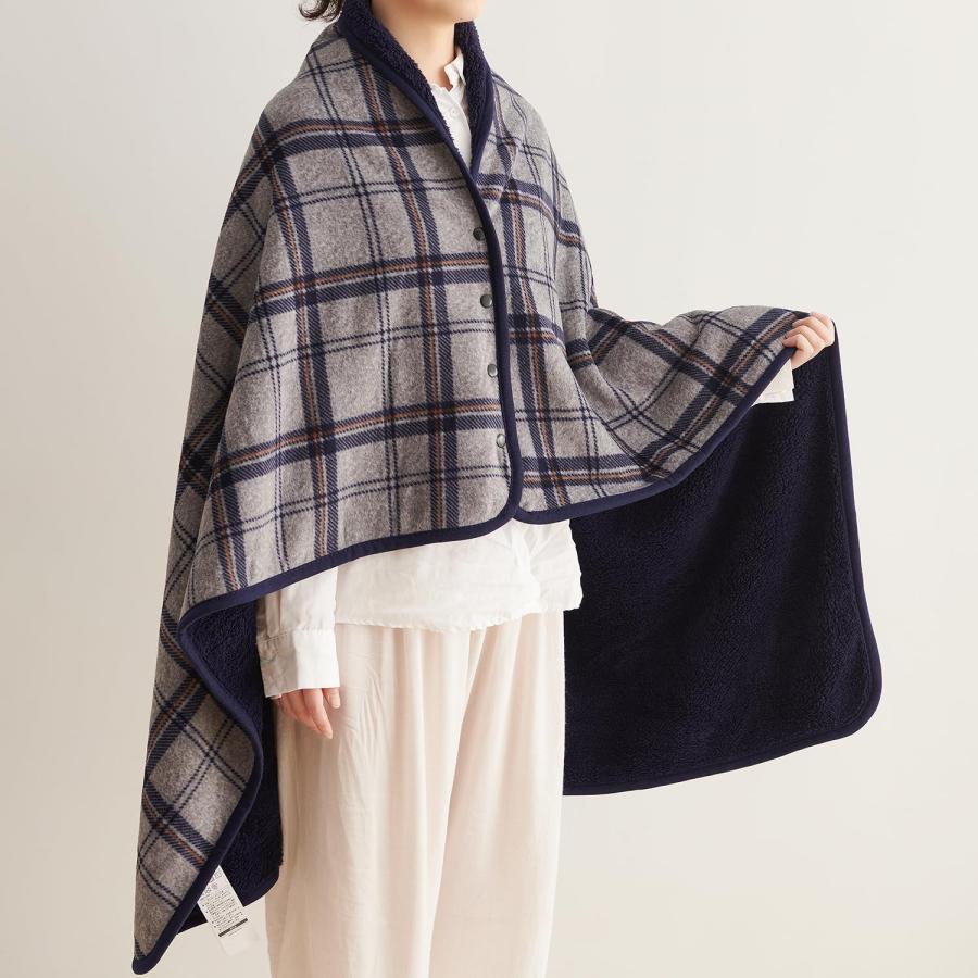 Atokazo ひざ掛け 4way ブランケット 大判 着る毛布 ボタン付き あったか フランネル 吸湿発熱 防寒対策 静電気防止 洗える : 20241028050829-00155 ...