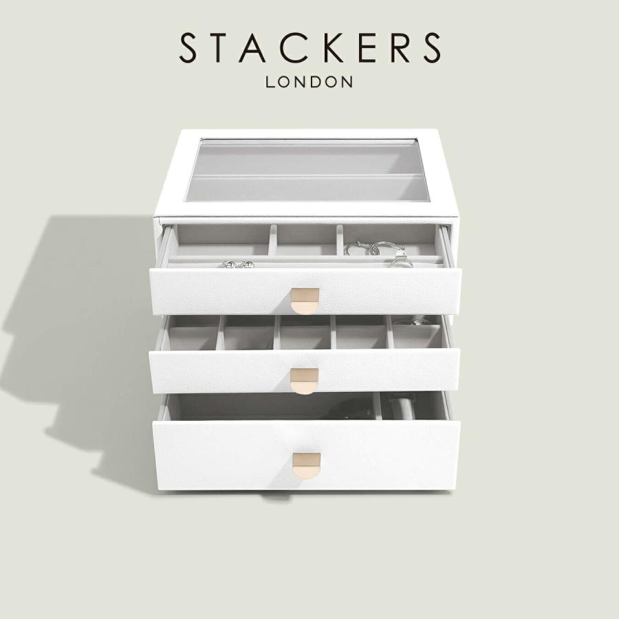 【STACKERS】ドロワージュエリーボックス 選べる3個セット ホワイト ペブル White Pebble 引き出し ガラス スタッカーズ ジュエリーケース ジュエリートレイ : Lala ...