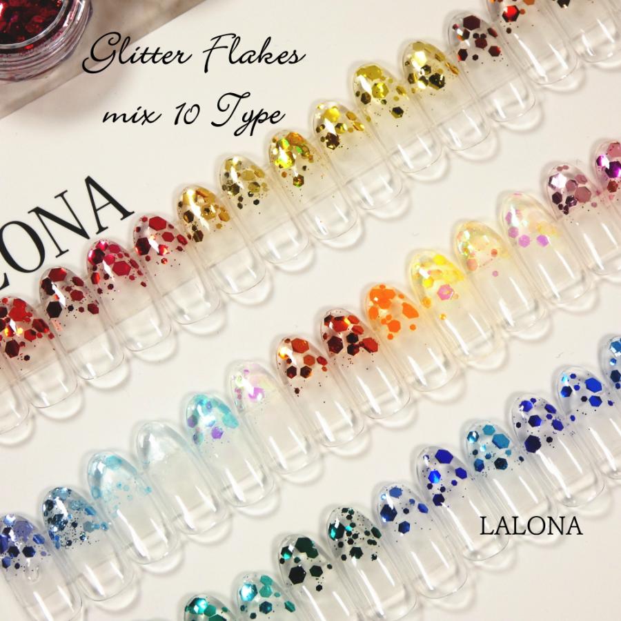ラローナ [ LALONA ]ラメフレークミックスサイズセット( 10タイプから ) 韓国/ネイルアート/ジェルネイル/グリッター/ホロ ...