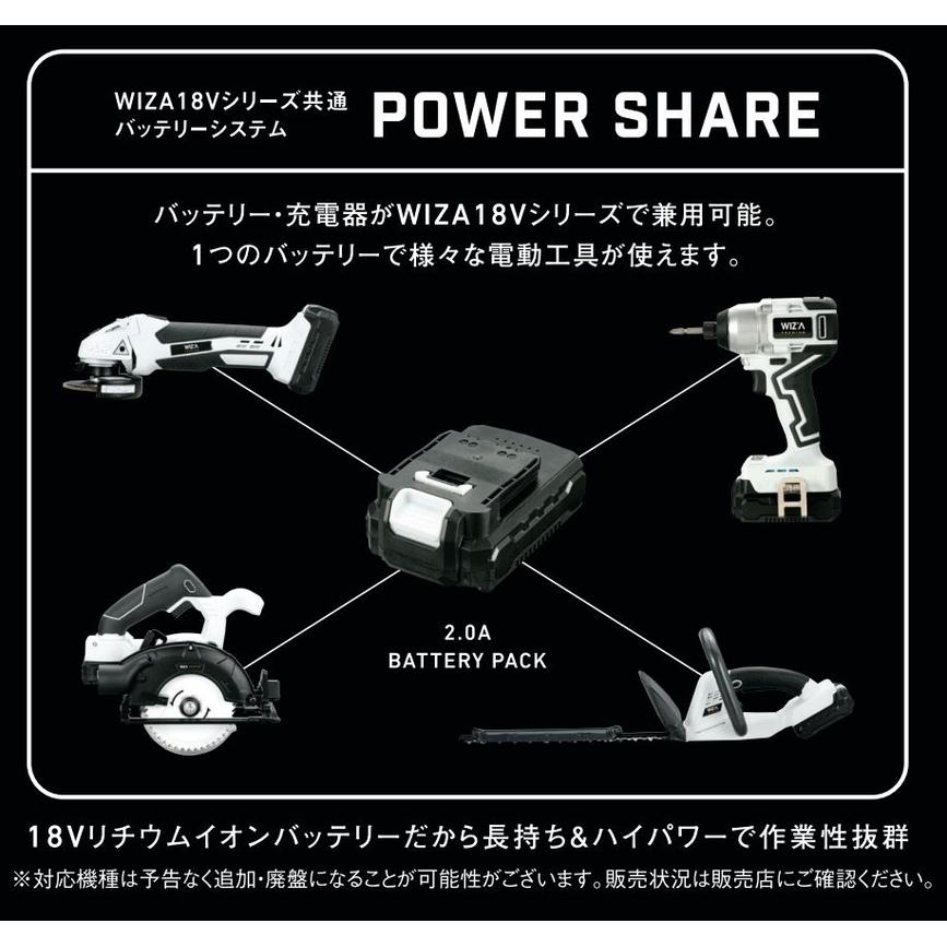 ウイザ WIZA 18V 充電式ディスクグラインダー WZ-18DG 本体のみ アークランズ : Arclands Online 2号館 ヤフー店 - 通販 - Yahoo!ショッピング