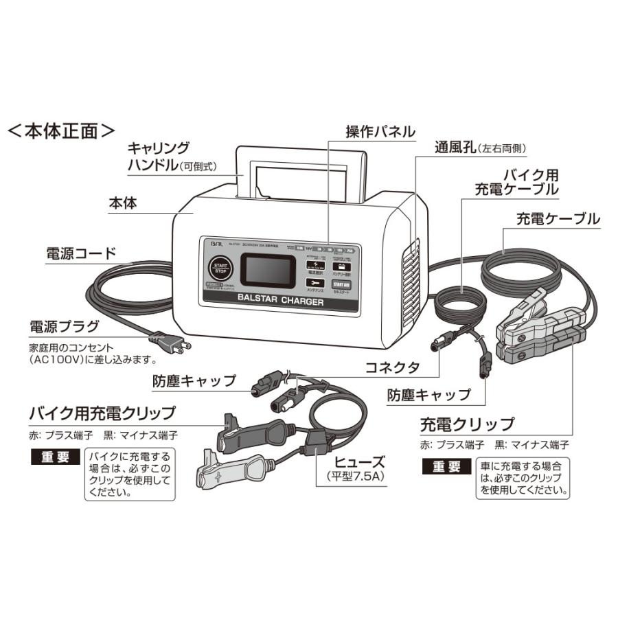 大橋産業 12V/24Vバッテリー充電器 BALSTAR CHARGER No.2720 : Arclands Online 2号館 ヤフー店 ...