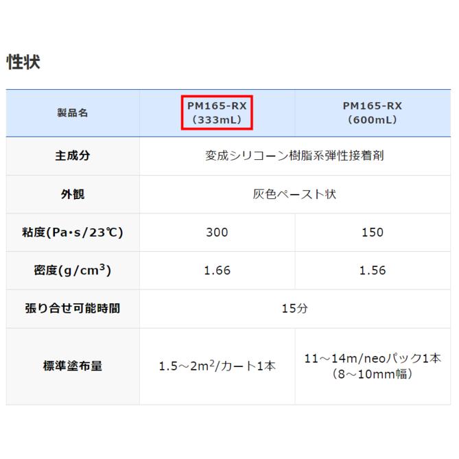 セメダイン PM165-RX コンクリート・金属・木材用接着剤 333ml カートリッジ RE-539 ×10個 ケース販売 : Arclands Online 2号館 ヤフー店 - 通販 ...