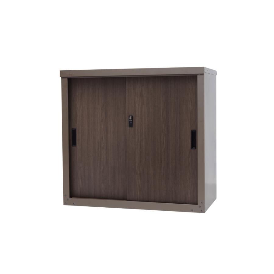 グリーンライフ 木目調収納庫 80 ブラウン 幅89×奥行47×高さ80cm HSM-80(BR)-AS アークランズ 「メーカー直送・代引 ...