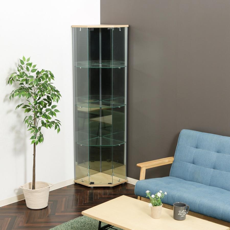 不二貿易 ガラスコレクションケース4段 コーナータイプ スリム 背面ミラー付き TMG-G169 NA 「メーカー直送・代引不可・配送地域限定」 :495398099482:Arclands ...