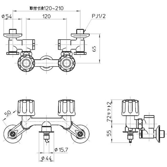 SANEI（水栓金具） サンエイ SANEI ツーバルブ洗濯機用混合栓 K1101TWK-1-13 : Arclands Online ヤフー店 - 通販 - Yahoo!ショッピング