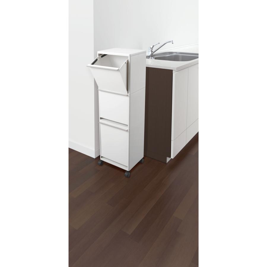 アスベル 分別ワゴンワイド3段 43L ホワイト : Arclands Online ヤフー店 - 通販 - Yahoo!ショッピング