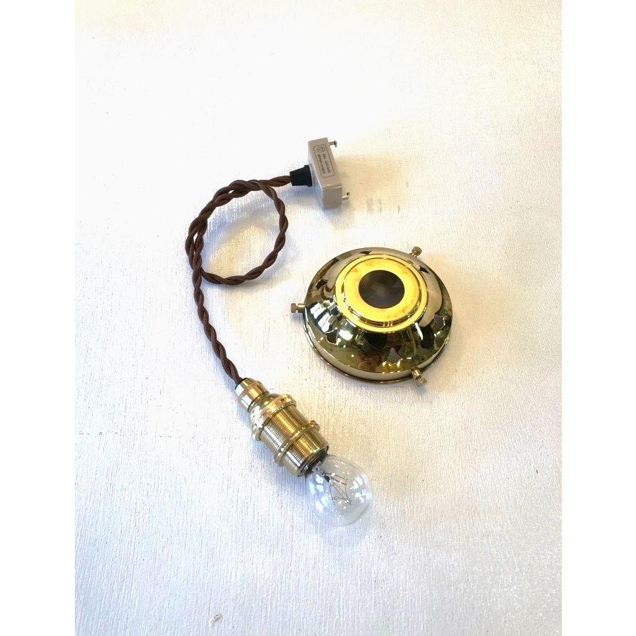 E17ソケットコード 真鍮製 ペンダントランプ 裸電球 ツイスト布巻きコード ギャラリー付きG-94 : LAMPLAMP - 通販 - Yahoo!ショッピング