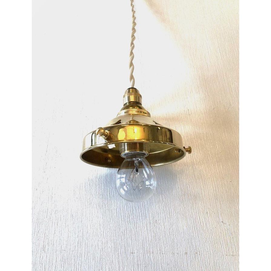 E17ソケットコード 真鍮製 ペンダントランプ 裸電球 ツイスト布巻きコード ギャラリー付きG-83c : LAMPLAMP - 通販 - Yahoo!ショッピング