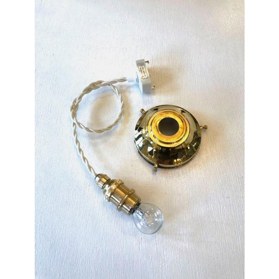 E17ソケットコード 真鍮製 ペンダントランプ 裸電球 ツイスト布巻きコード ギャラリー付きG-94c : LAMPLAMP - 通販 - Yahoo!ショッピング