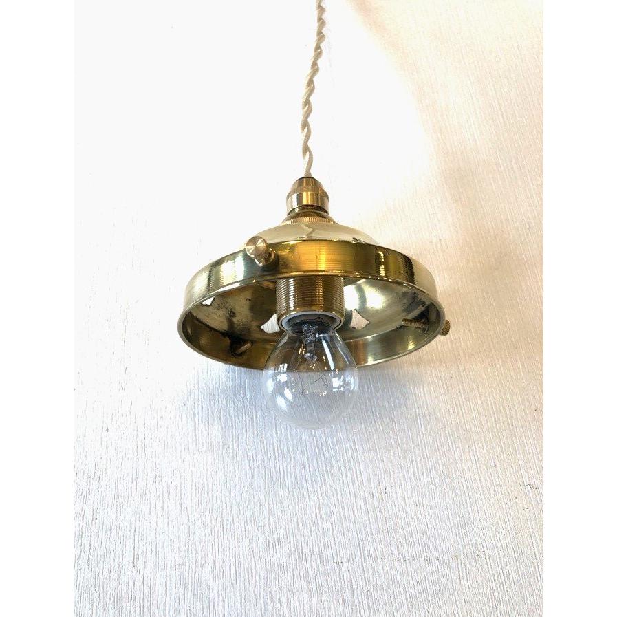 E17ソケットコード 真鍮製 ペンダントランプ 裸電球 ツイスト布巻きコード ギャラリー付きG-94c : LAMPLAMP - 通販 - Yahoo!ショッピング