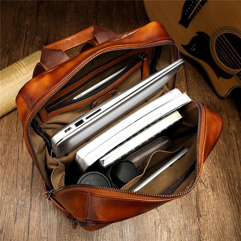 高級感 メンズバッグ 本革 ヌメ革 リュックサック ディパック バック