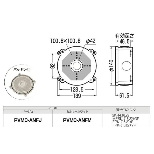 未来工業 防犯カメラ取付丸ボックス PVMC-ANFJ ベージュ/PVMC-ANFM ミルキーホワイト（PVMCANFJ/PVMCANFM）未来工業 : らんぷや - 通販 - Yahoo ...