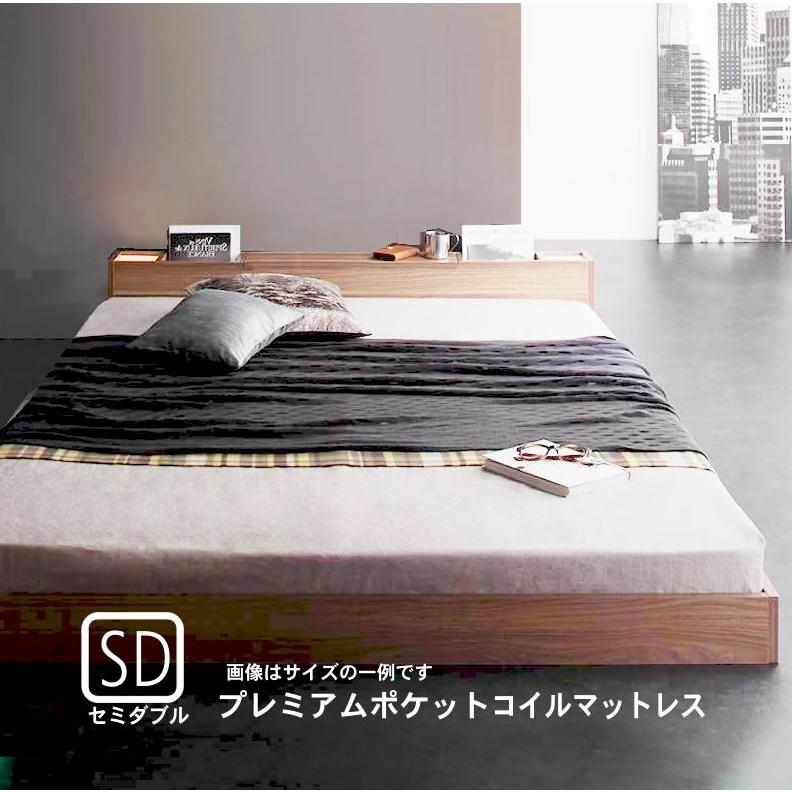 ベッド フロアベッド セミダブル プレミアムポケットコイルマットレス付き 照明 収納 : LANRANヤフー店 - 通販 - Yahoo!ショッピング