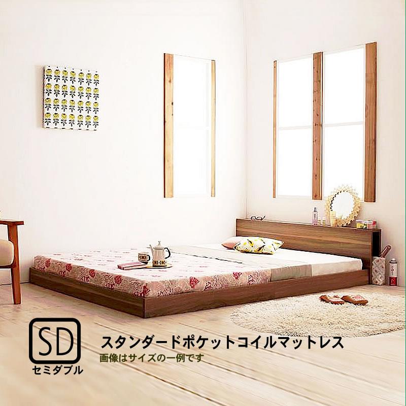 フロアベッド スリムヘッドボード スタンダードポケットコイル セミダブル : LANRANヤフー店 - 通販 - Yahoo!ショッピング