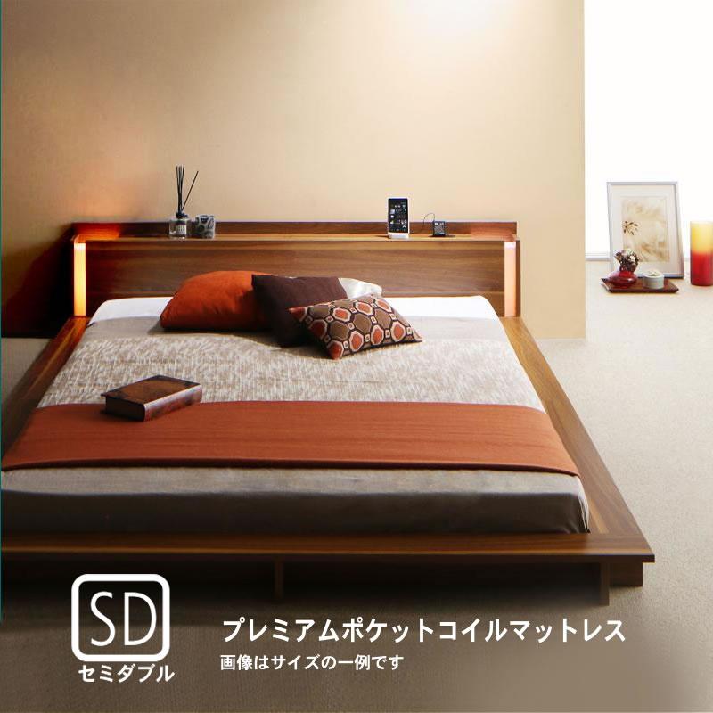 ローベッド ライト・棚・コンセント プレミアムポケットコイル セミダブル : LANRANヤフー店 - 通販 - Yahoo!ショッピング