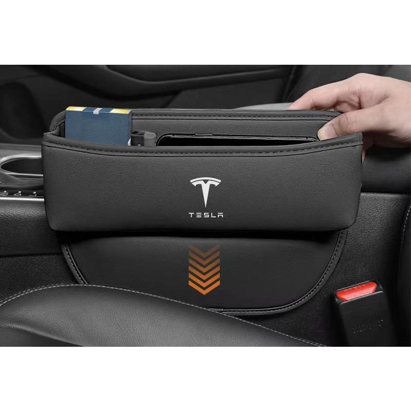 テスラ Tesla PUレザー素材 センター隙間 サイド収納ボックス シートサイドポケット モデル3 モデルS モデルX 左右2Pセッ ...