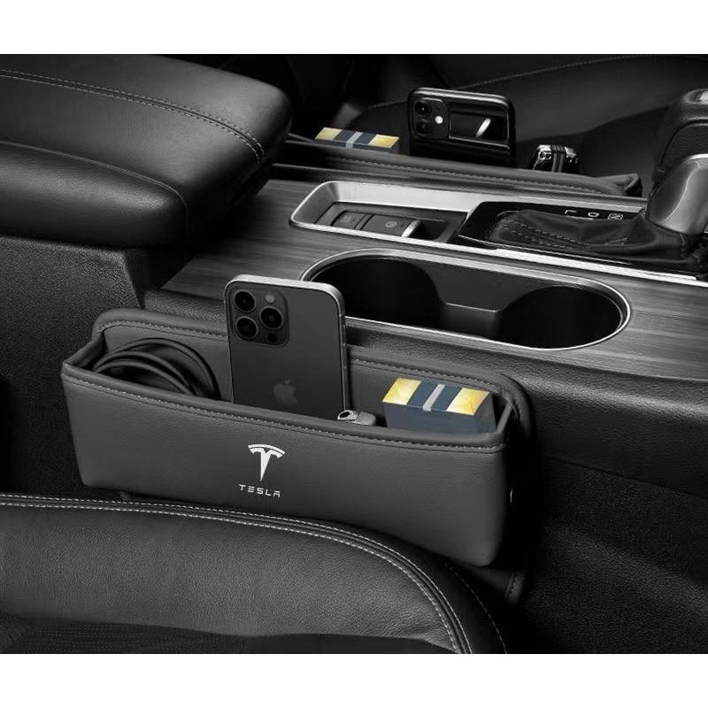 テスラ Tesla PUレザー素材 センター隙間 サイド収納ボックス シートサイドポケット モデル3 モデルS モデルX 左右2Pセッ ...