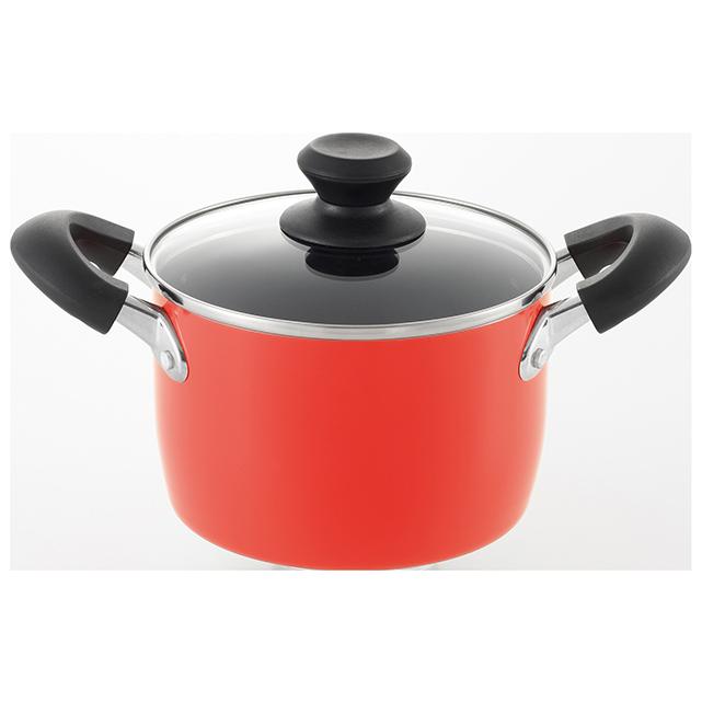 ルピア IH対応シチューポット16cm(LU-16DR)2L 深型 両手鍋 煮込み 茹で 蓋付 寸胴 フッ素加工 小さめ 赤 レッド メーカー直営 正規代理店 : パレットYahoo!ショップ ...
