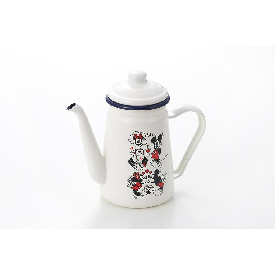 Disney ポット ミッキー&ミニー SH ホーローカフェポット (MMJ-05) 1.1L ドリップケトル ケトル 琺瑯 Disney【ガス火専用】 メーカー直営 正規代理店 : パレット ...