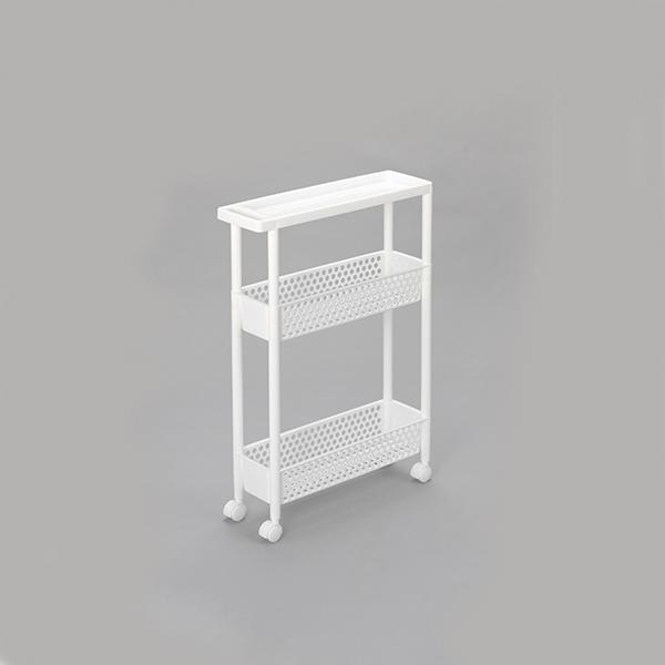 スーパースリムワゴンラック3段 (TL-08) キッチン 倉庫 ランドリー 洗面 洗面所 すき間 収納 移動 キャスター付 コロ バスケット 白 軽量 : パレットYahoo!ショップ ...