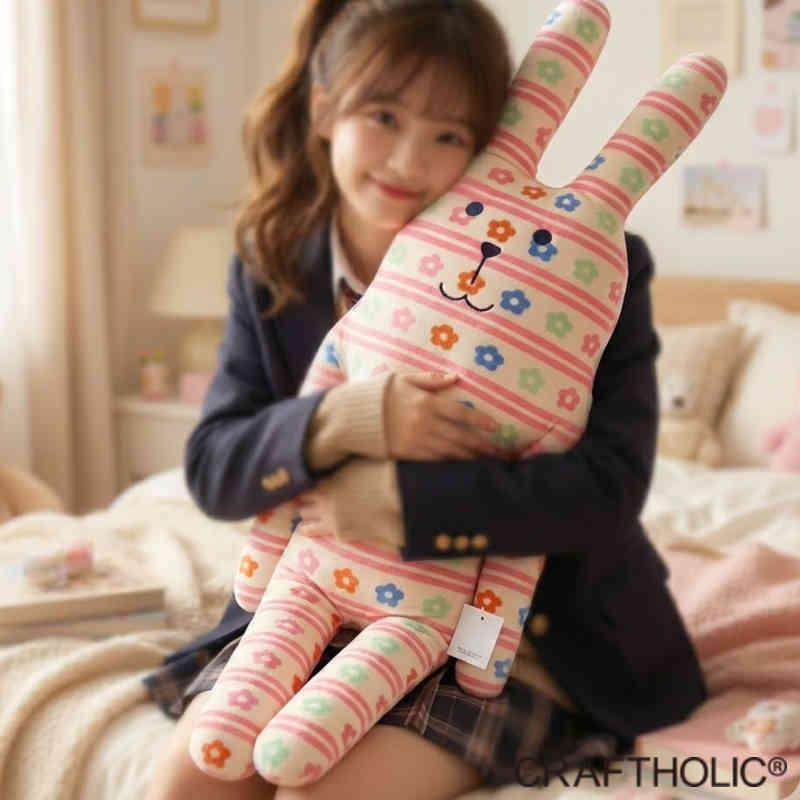 CRAFTHORIC 抱き枕クッション（約95x27cm） RAB + ショッピングバッグ クラフトホリック（CRAFTHOLIC ...