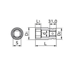 TONE インパクト用タイヤソケット 8A-38T : 機械工具のラプラス - 通販 - Yahoo!ショッピング