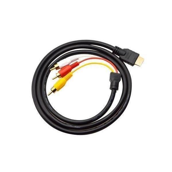 HDMI A M TO RCA3 変換ケーブル 単方向 金メッキ デジアナ変換なし コンポーネントケーブル テレビ ビデオ端子 1.5m ((S : fk19449-a2206 : LARGO ...