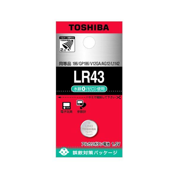 TOSHIBA 東芝 アルカリボタン電池 LR43 1ケ 同等品 186 GP186 V12GA AG12 L1142 LR43EC ...