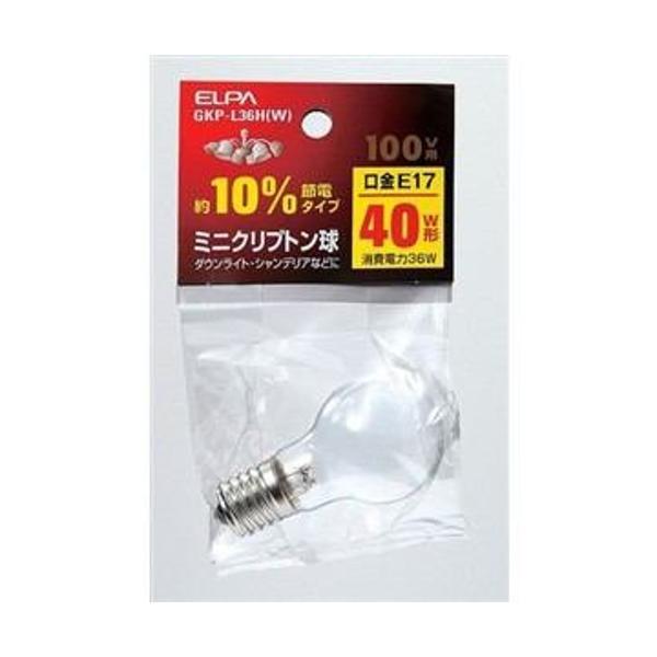 ELPA エルパ ミニクリプトン球 電球 照明 E17 100V 36W ホワイト GKP-L36H W : LARGO Yahoo!店 - 通販 - Yahoo!ショッピング