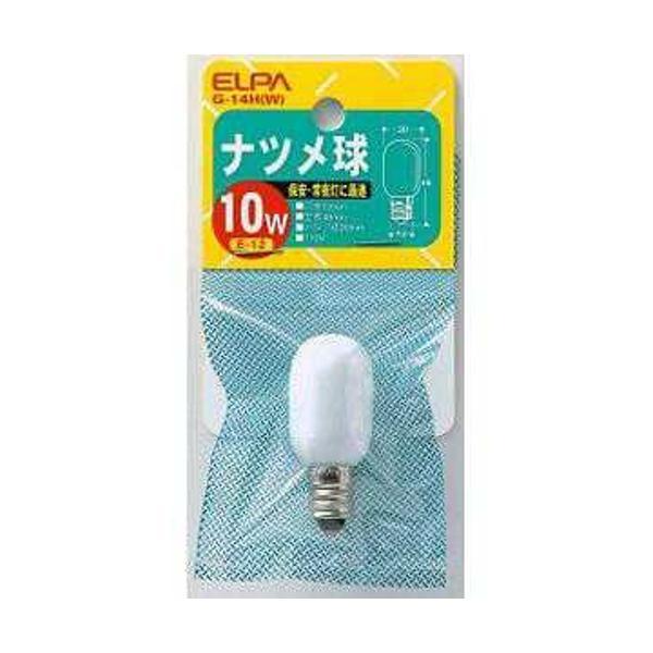 ELPA エルパ ナツメ 電球 照明 E12 110V 10W ホワイト G-14H W : LARGO Yahoo!店 - 通販 - Yahoo!ショッピング
