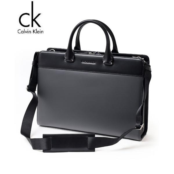 ck Calvin Klein CK CALVIN KLEIN カルバンクライン 牛革 ビジネスバッグ ブリーフケース 2WAY ショルダーOK グレー ラッピング無料 : lastpass ...