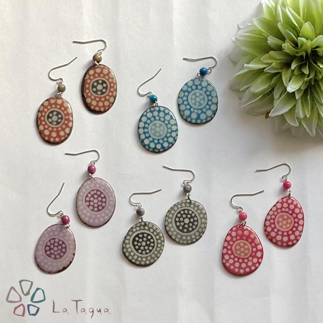 LT-5052 タグア バティック ピアス／イヤリング 、 ピアスはキャッチ付き Tagua Earrings batik : ラ・タグア ...