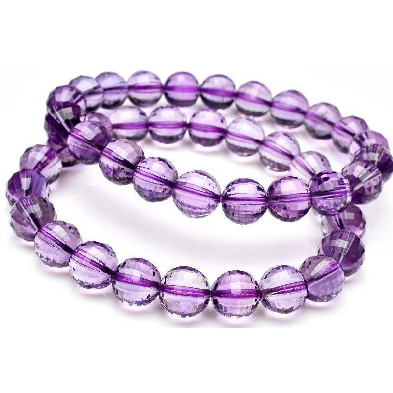 キラキラ 透明 アメジスト 8.5mm ミラーボールカット ブレスレット 1個売り _B1255-85 : ラトリエ - 通販 - Yahoo!ショッピング