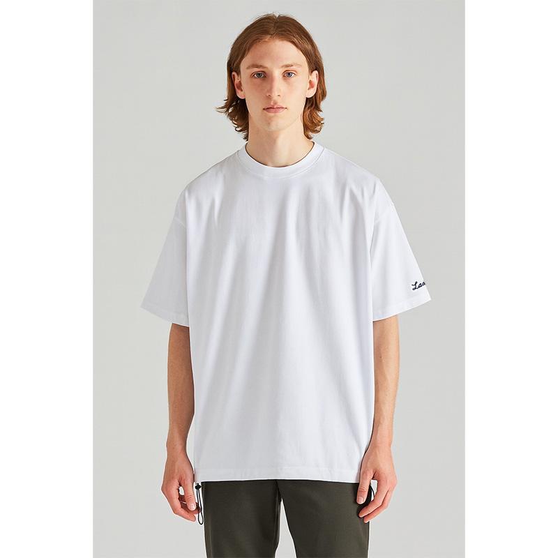 LAXNY ドローコード付きTシャツ メンズ ドロップショルダー 無地 半袖 ロゴ刺繍 ストリート カジュアル 白 黒 スミクロ【税込8,900円以上お買い上げで送料無料】 : LAXNY ...