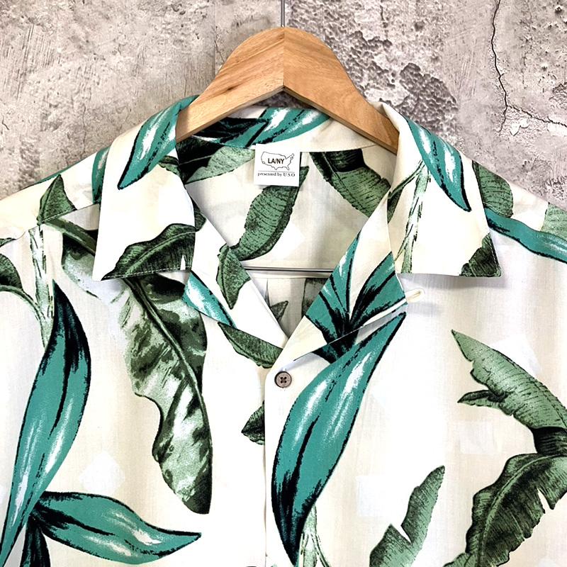 レーヨンアロハシャツ 半袖 開襟 オープンカラー リーフ柄 メンズ ユニセックス 春 夏【税込8,900円以上で送料無料】 : LAXNY - 通販 - Yahoo!ショッピング