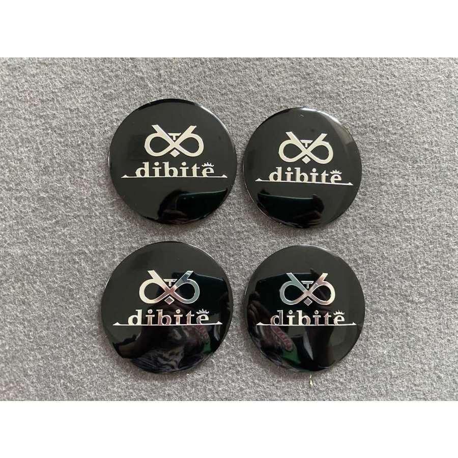 送料無料 364★dibite用★4個セット ホイール キャップシール 約直径56.5mm ホイールセンター ロゴあり ブラック ...