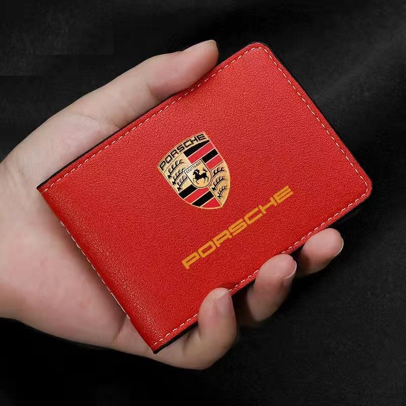 PORSCHE ポルシェ PORSCHE レッド 免許証ケース カードホルダー PU 名刺ファイル カード入れ クレジットカードケース カードケース 小銭入れ aaas qtm ...