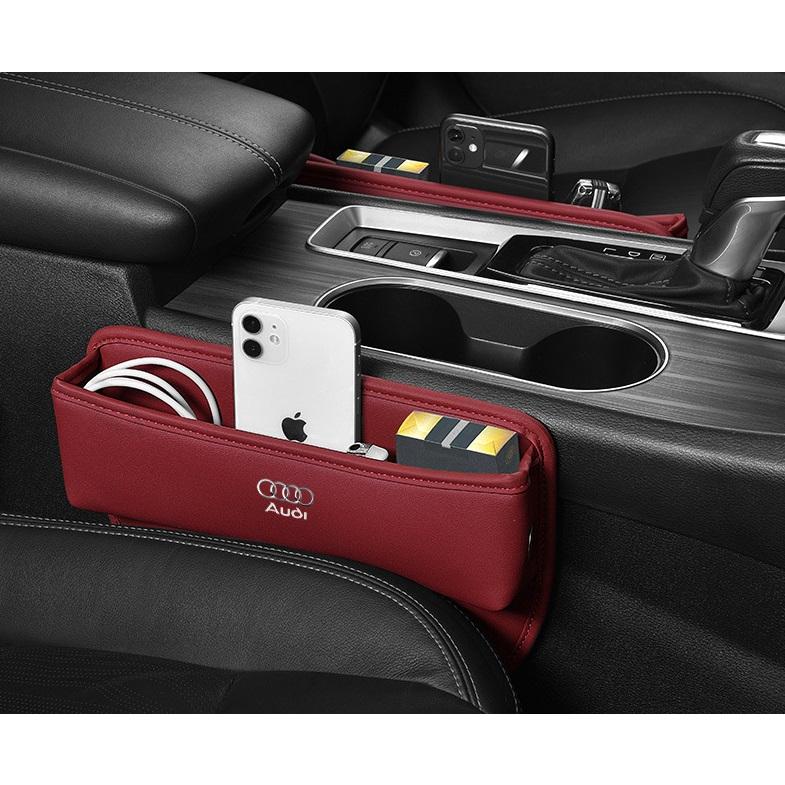 Audi アウディ AUDI レッド 車用 隙間収納ボックス サイド 2個入り PUレザー シートサイドポケット センター隙間 差し込みタイプ aabe qtm : lazosourire ...