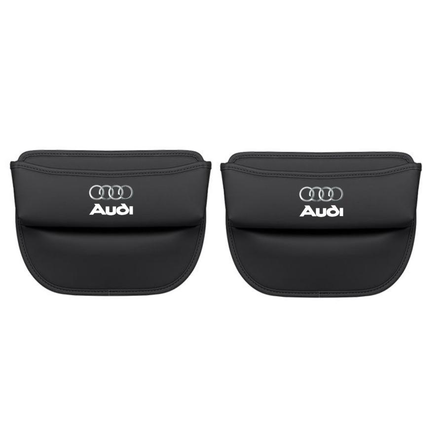 Audi アウディ AUDI ブラック 車用 隙間収納ボックス サイド 2個入り PUレザー シートサイドポケット センター隙間 差し込みタイプ aabe qtm : lazosourire ...