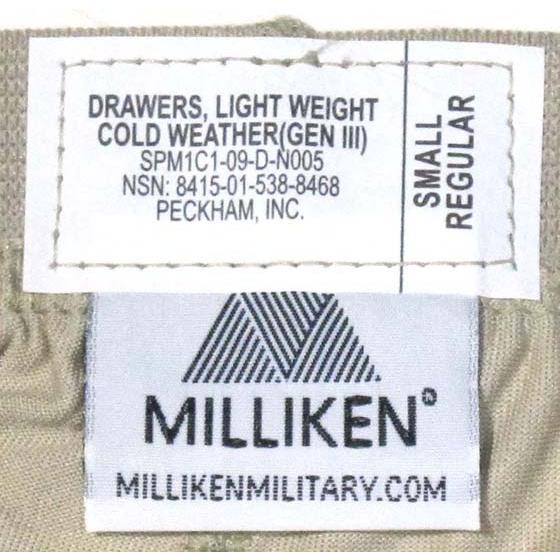 MILITARY（ミリタリー） 米軍 ECWCS Gen3 Level1 アンダーウェアパンツ MILLIKEN サンドカラー L1 ...