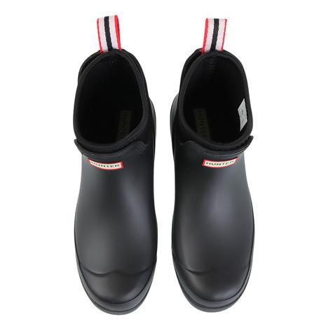 HUNTER ハンター（Hunter）（レディース）レインブーツ プレイ ネオプレン チェルシー ブーツ ブラック WFS3020RMA-BLK 長靴 雨天 雨 防水 おしゃれ : L ...