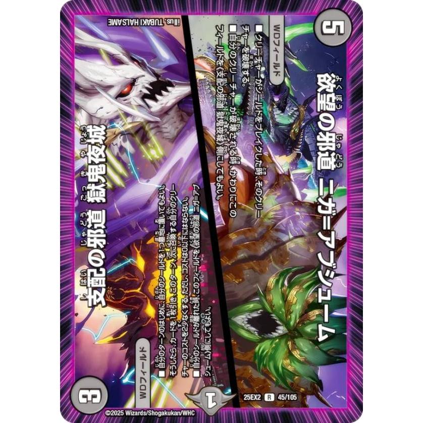 デュエルマスターズ DM25EX2 45/105 欲望の邪道 ニガ＝アブシューム／支配の邪道 獄鬼夜城 (R レア) (DM25-EX2) : トレカショップ LEAD. - 通販 ...