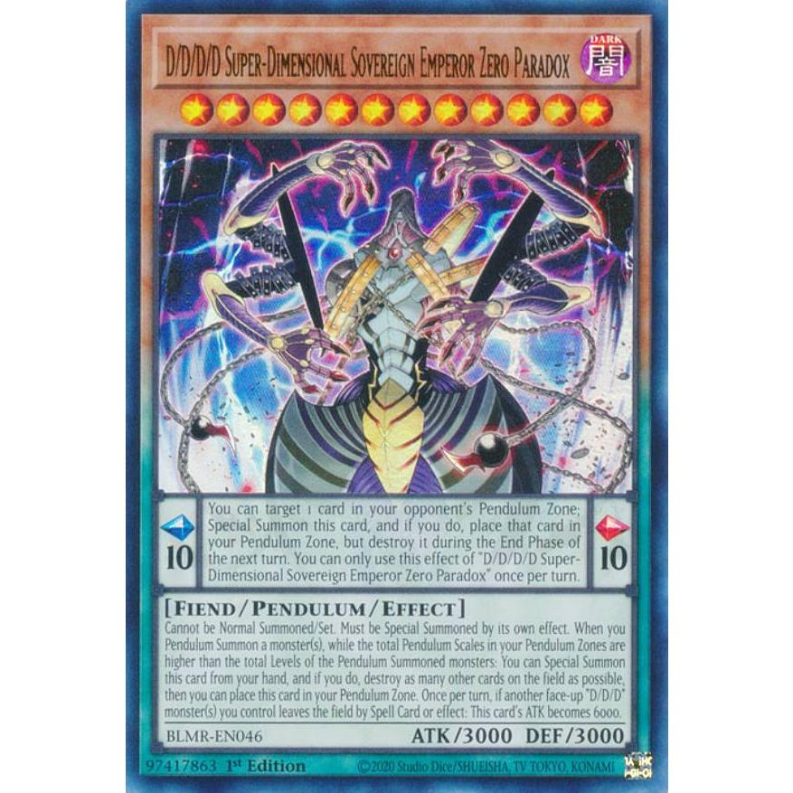 遊戯王 BLMR-EN046 DDDD超次元統皇ゼロ・パラドックス D/D/D/D Super-Dimensional Sovereign ...