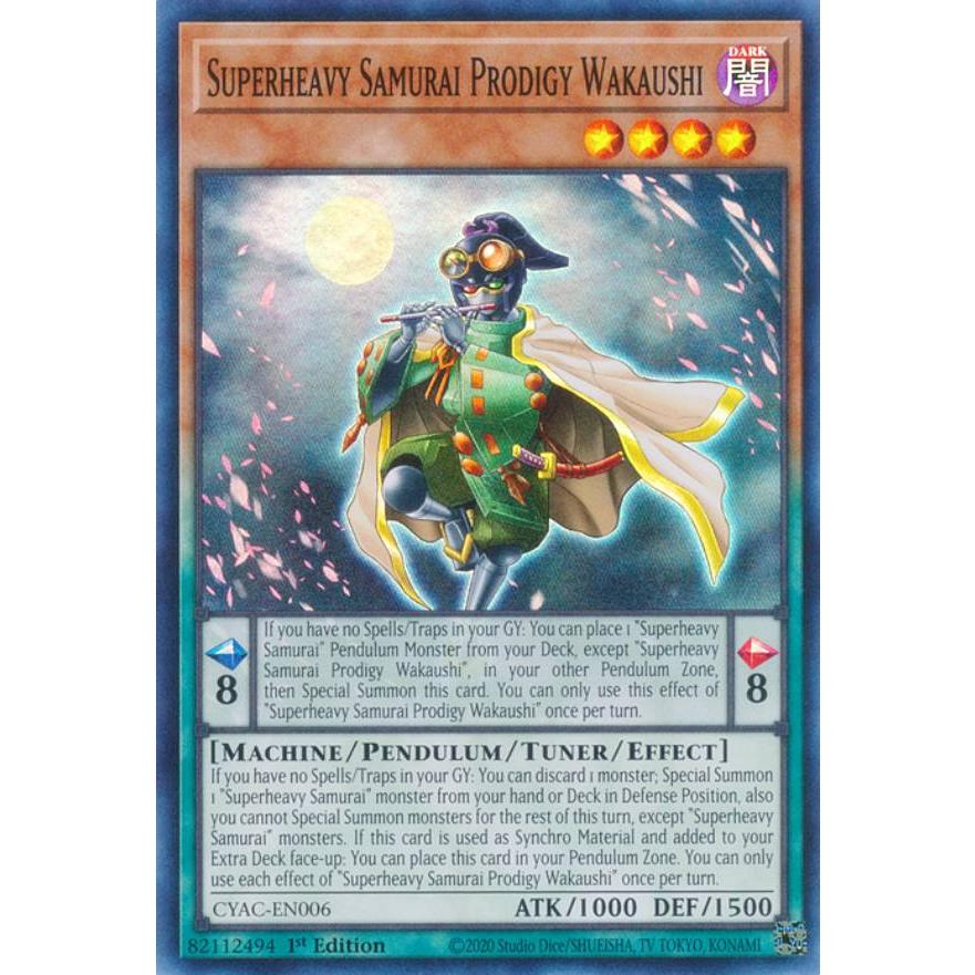 遊戯王 CYAC-EN006 超重神童ワカ−U4 Superheavy Samurai Prodigy Wakaushi (英語版 1st Edition スーパーレア) Cyberstorm ...