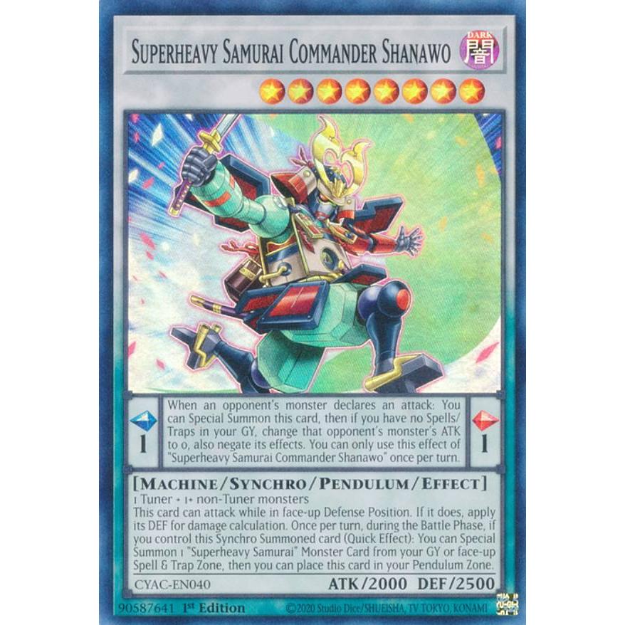 遊戯王 CYAC-EN040 超重神将シャナ−O Superheavy Samurai Commander Shanawo (英語版 1st Edition スーパーレア ...