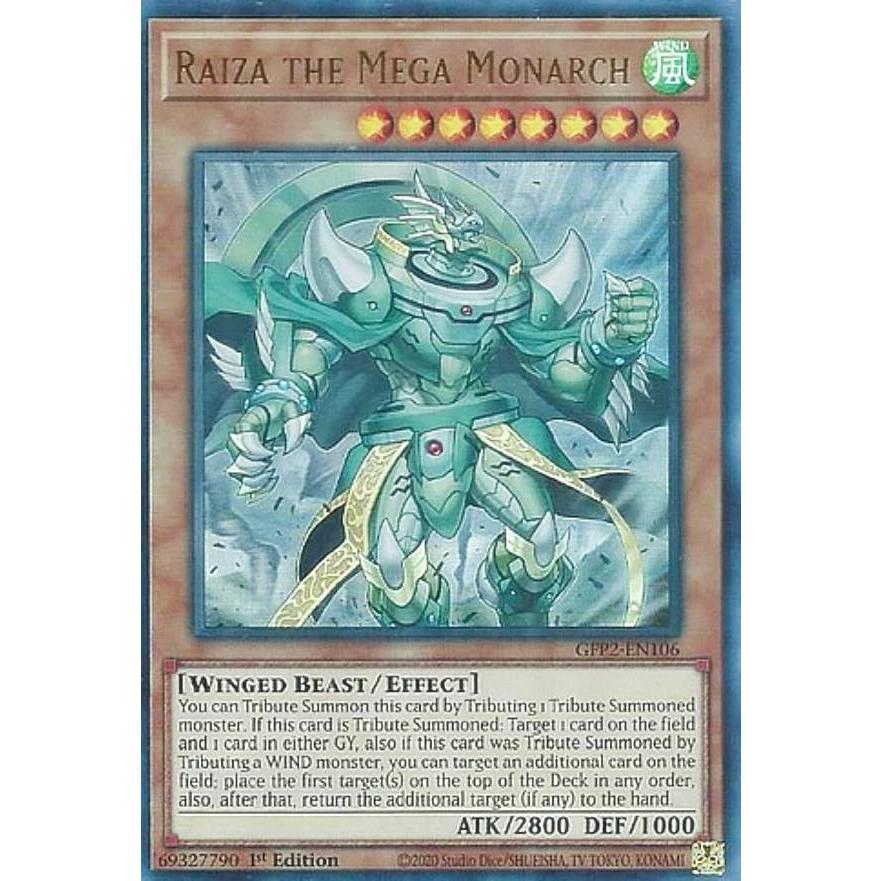 遊戯王 GFP2-EN106 烈風帝ライザー Raiza the Mega Monarch (英語版 1st Edition ウルトラレア ...