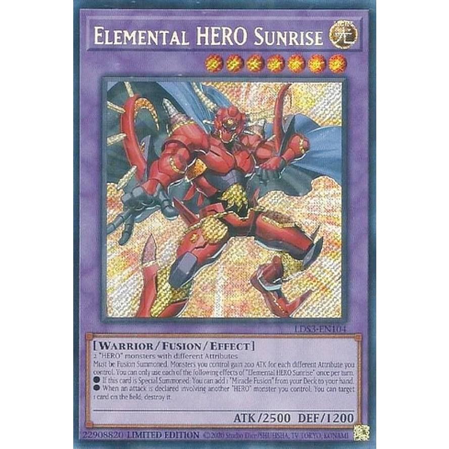 遊戯王 LDS3-EN104 E・HERO サンライザー Elemental HERO Sunrise (英語版 1st Edition シークレットレア ...